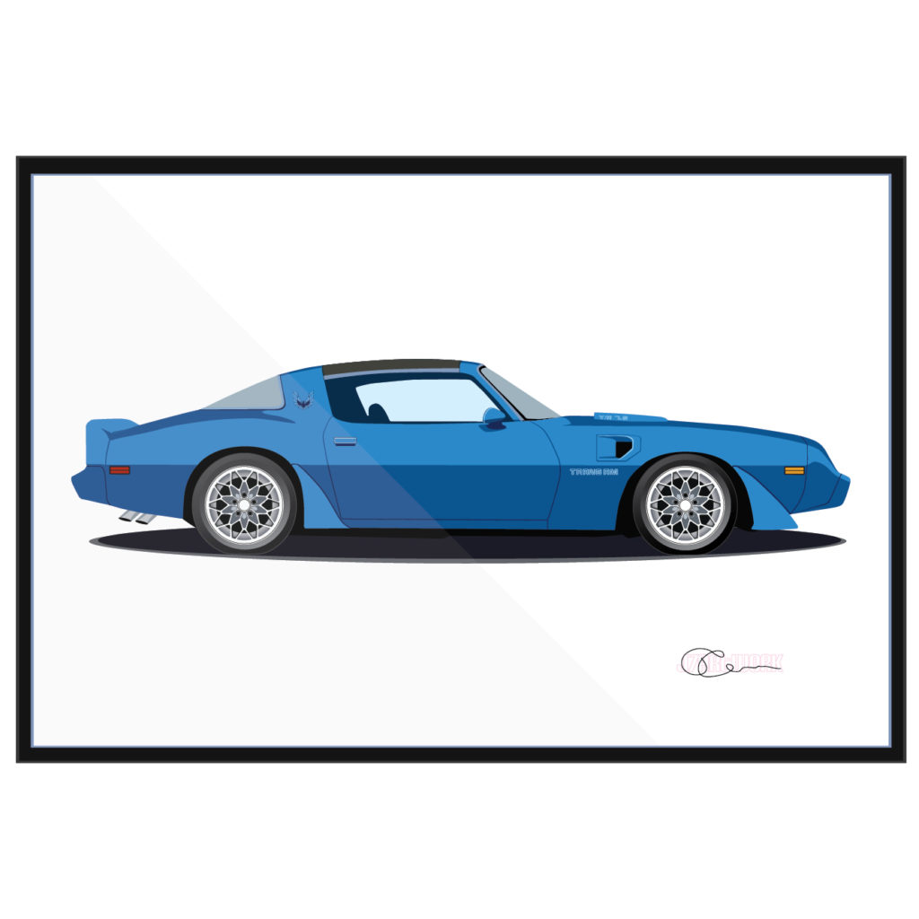 79 Pontiac Firebird Trans Am blue Longmire Ferguson – J7Artwork